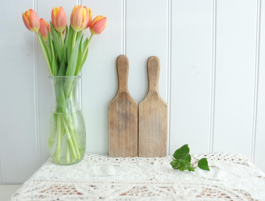 Vintage Pair of Wooden Butter Pats - Etsy