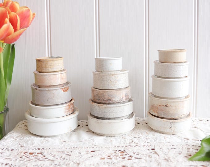 Antique Ironstone Pot Stack - 5 in a Set - 3 Stacks Available ...