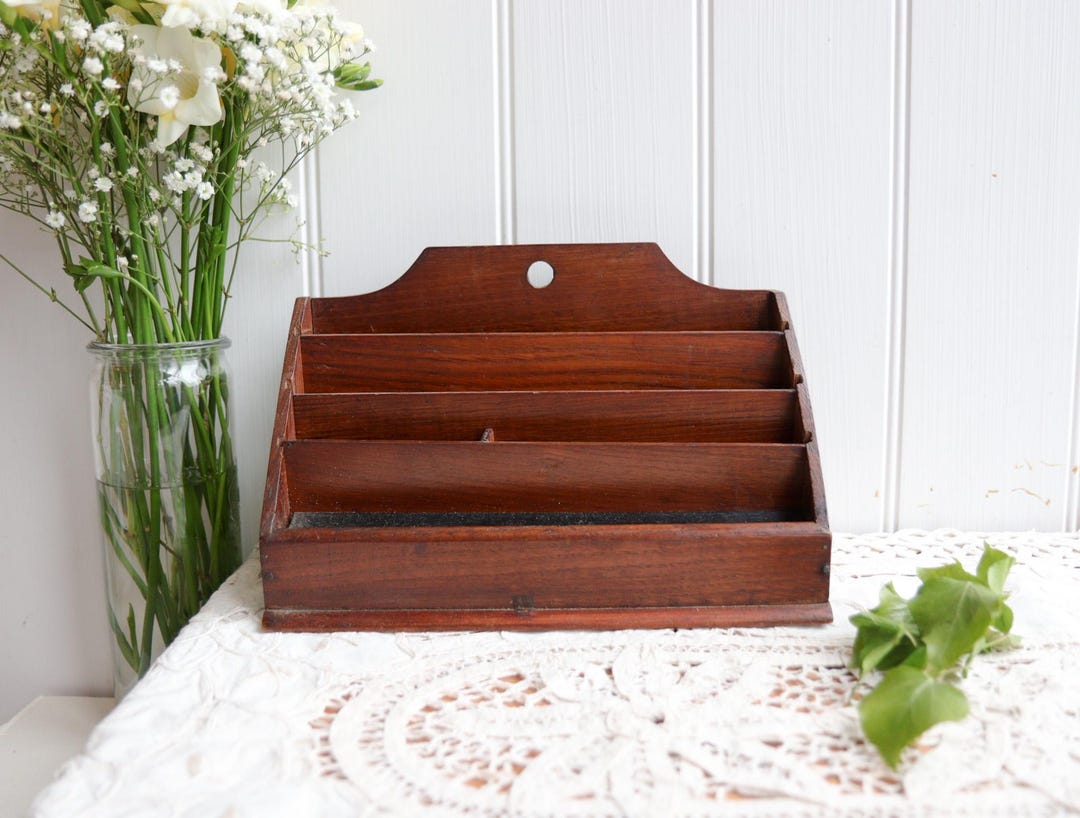 Vintage Wooden Letter Rack - Etsy