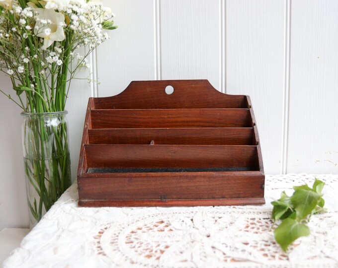 Vintage Wooden Letter Rack - Etsy