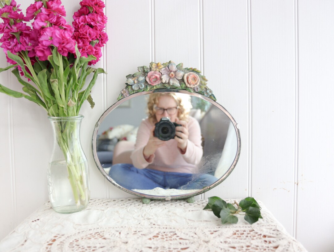 Vintage Tapble Top Barbola Mirror - Etsy UK