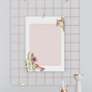 Printable Notepad Floral Boho Stationery Memo Pad Download Planner ...