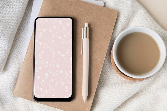 Pink Flowers Iphone Home Screen Cute Phone Wallpaper | Etsy