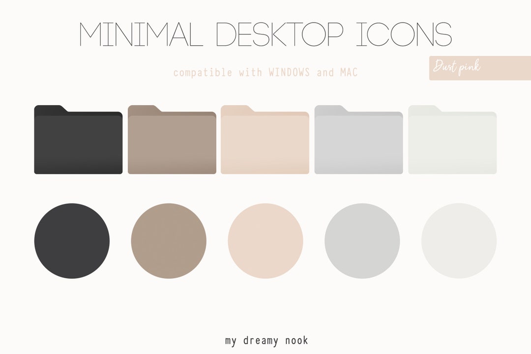 Minimalist Desktop Icons | Neutral Folder Icons - Etsy
