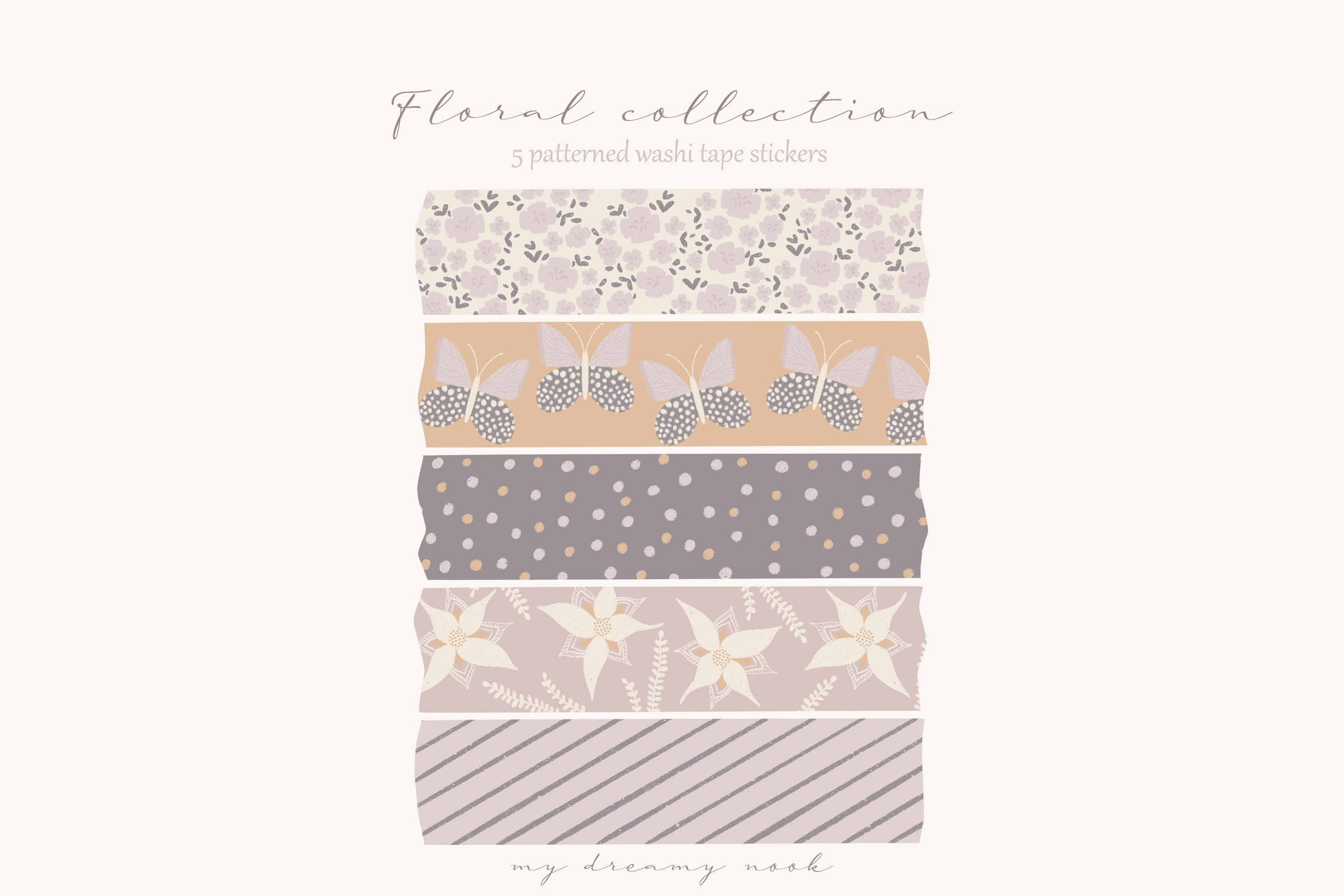 Digital Planner Floral Stickers Pack Digital Washi Tape | Etsy