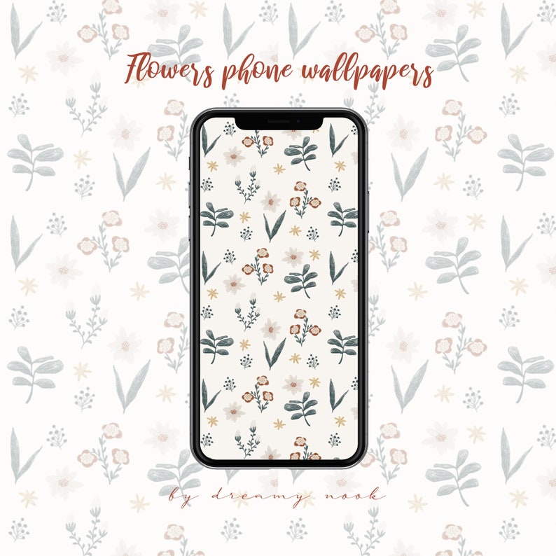 IPhone floral wallpaper Boho flowers lock screen Phone | Etsy