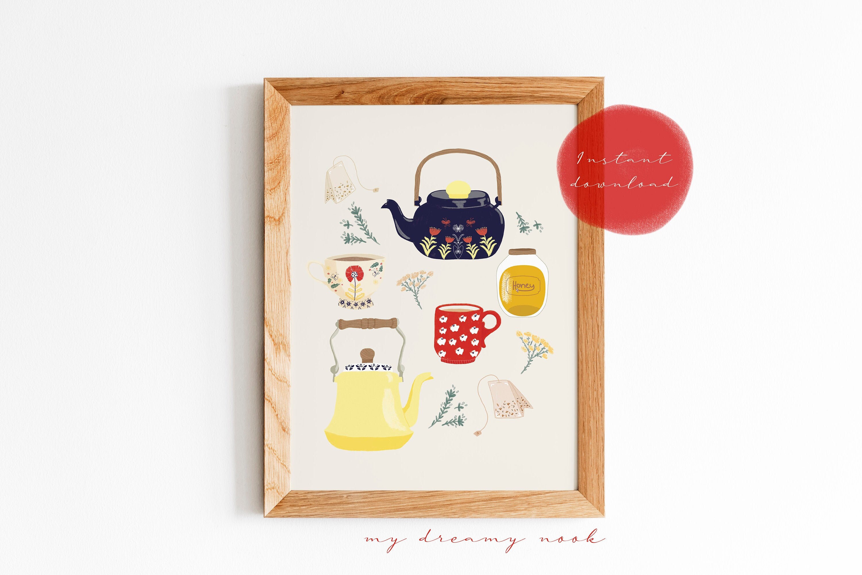 Hygge Tea Print Tea Lover Art Print Tea Time Illustration - Etsy