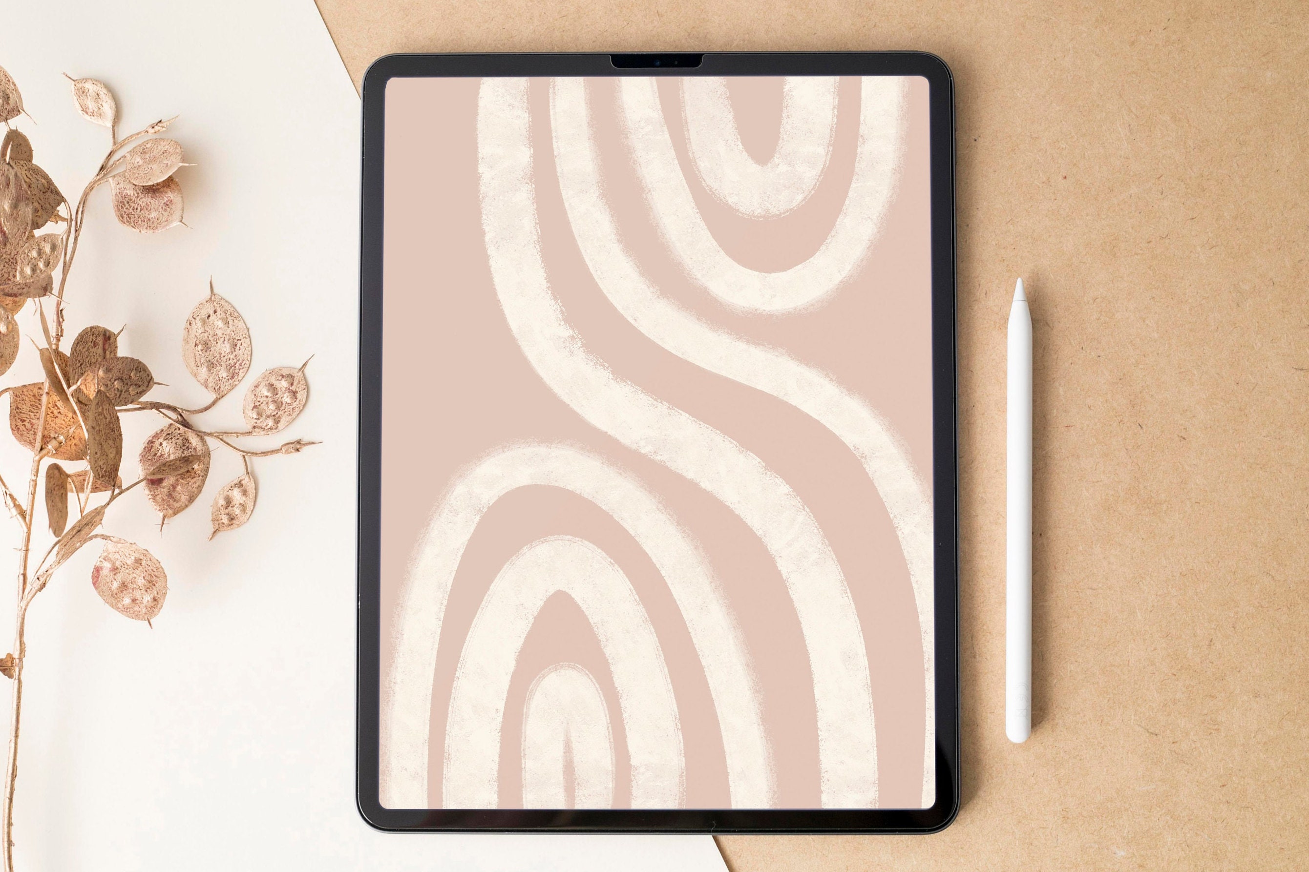 Abstract Ipad Wallpaper Boho Tablet Lock Screen Neutral - Etsy