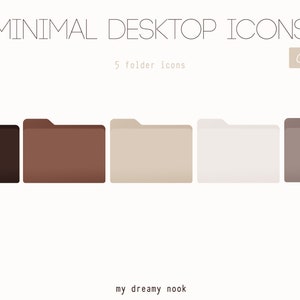 Brown Desktop Icons: Minimal Beige Folders - Etsy