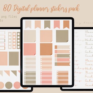 Digital Planner Stickers Pack Earthy Journal Stickers PNG Minimal ...