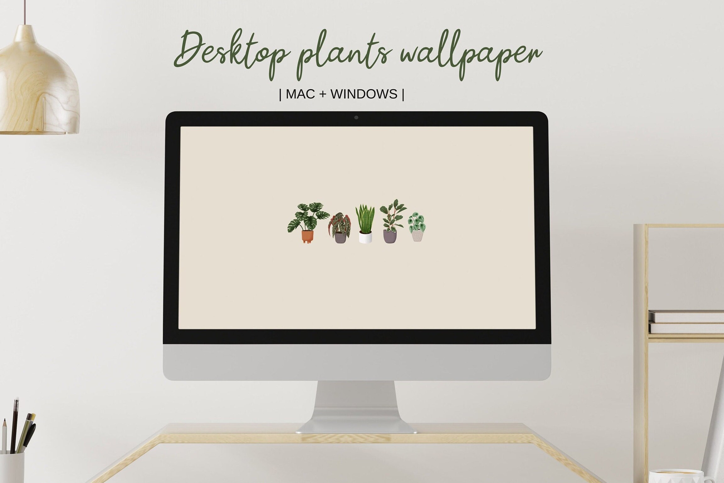 Plants Desktop Wallpaper | Boho Screensaver - Etsy UK