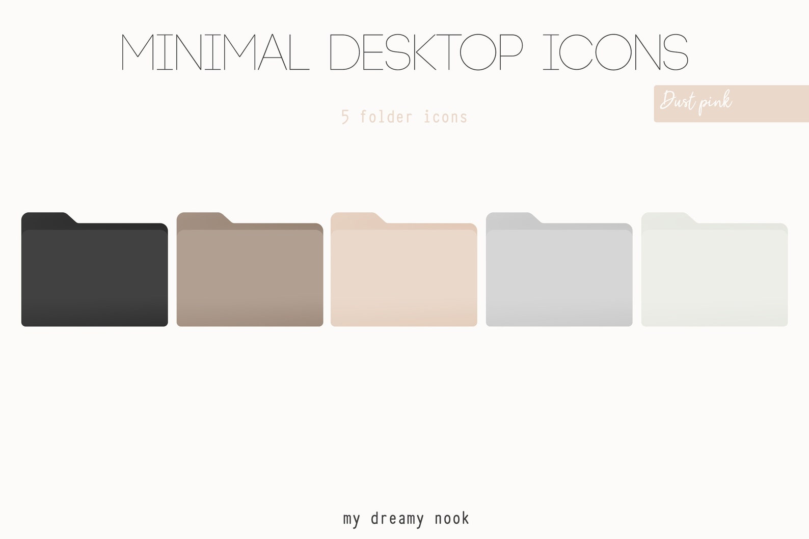 Neutral Desktop Icons Minimal MAC Folder Icons Windows - Etsy