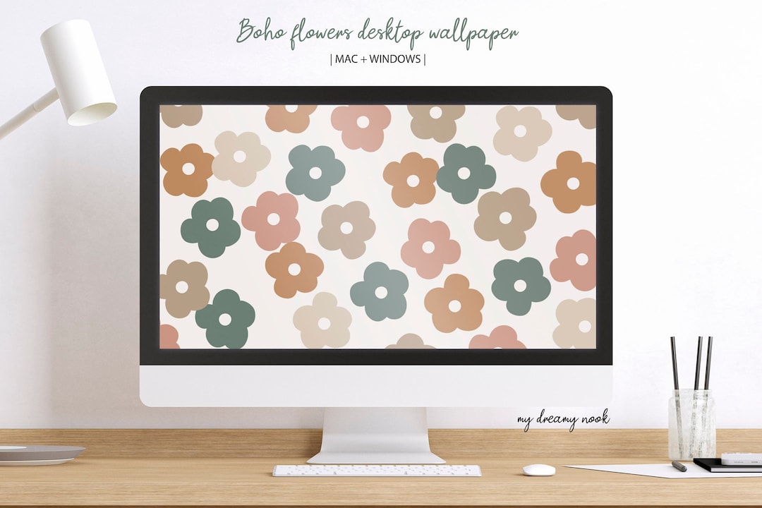 Boho Desktop Wallpaper | Aesthetic Desktop Background | Earthy Laptop ...
