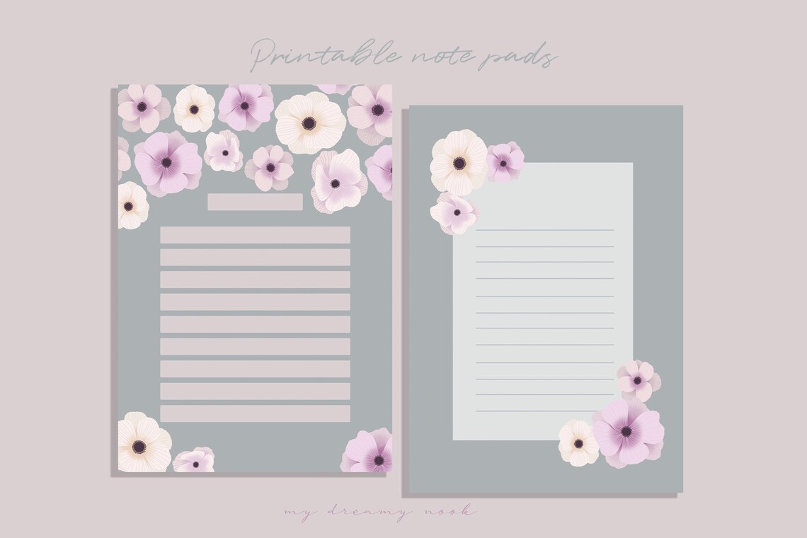 Flowers Note Pad Printable Printable to Do List to Do List - Etsy