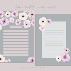 Flowers Note Pad Printable Printable to Do List to Do List Notepad ...