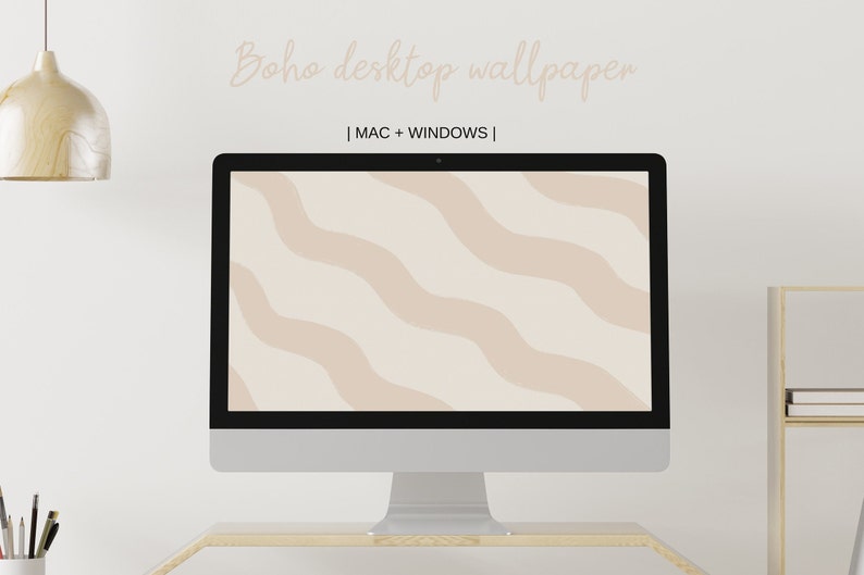 Boho Desktop Background Neutral Desktop Wallpaper Beige | Etsy