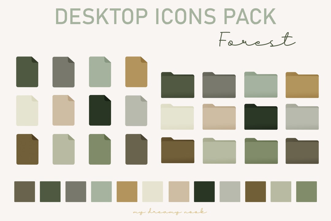 Minimalist Desktop Icons Green Desktop Icons Folder Icons for MAC ...