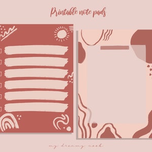 Printable Note Pad Boho Stationery to Do List Printable Printable Memo ...