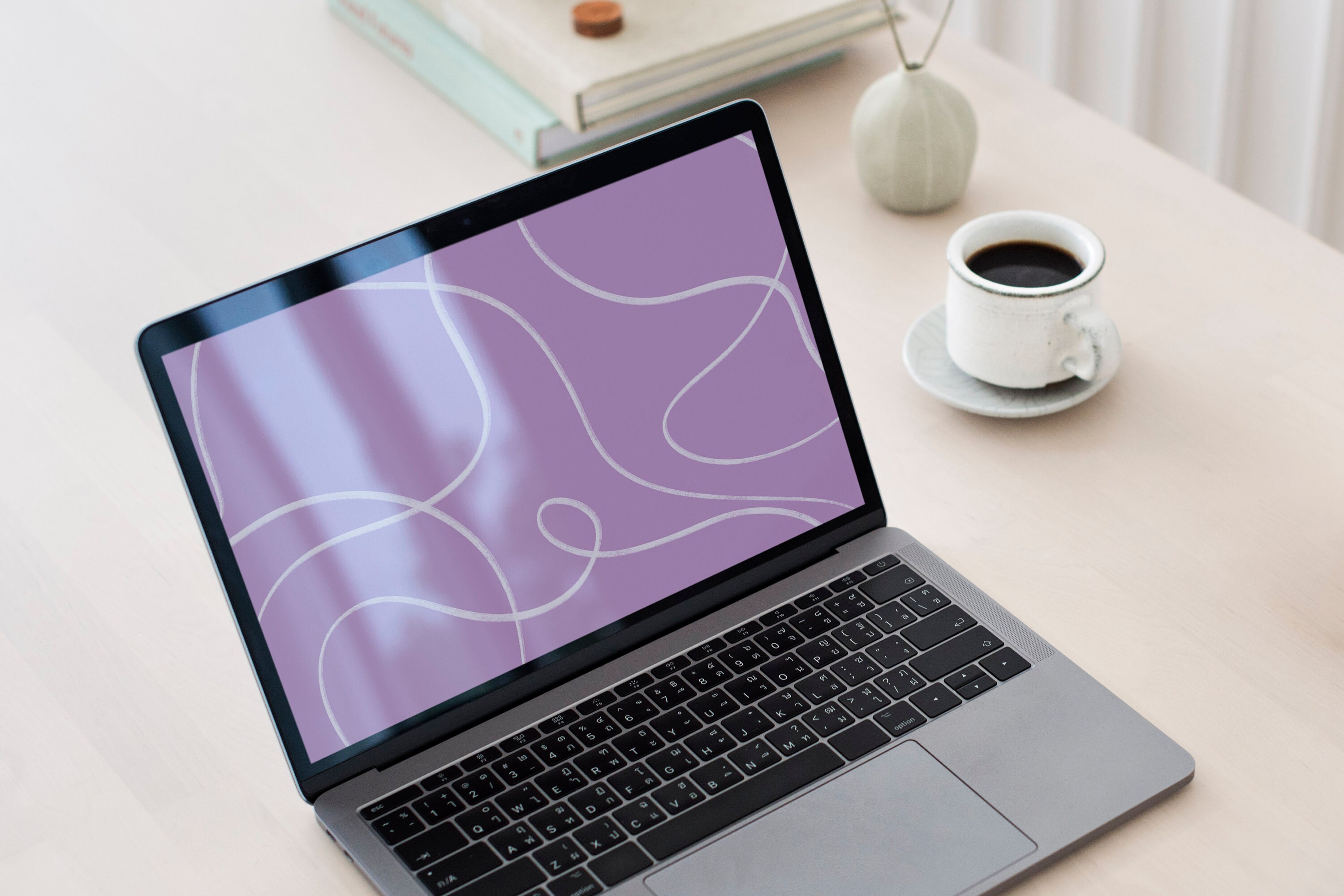Purple Aesthetic Desktop Wallpaper | Minimal Desktop Background | Cute ...