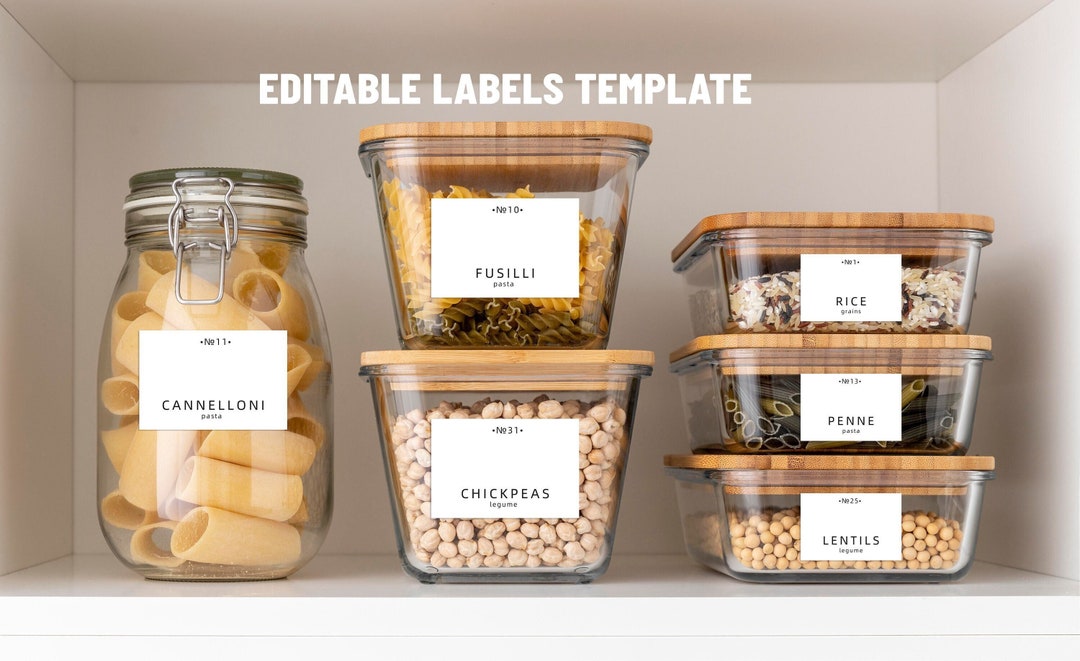 Minimalist Pantry Labels | Labels Template Modern Home | Organization ...