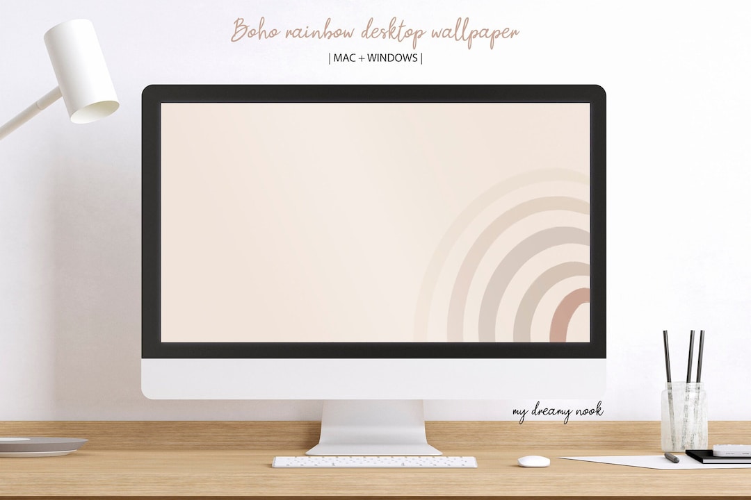 Rainbow Desktop Background | Boho Desktop Wallpaper | Aesthetic ...