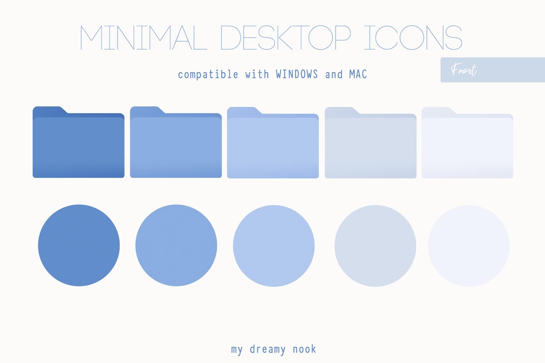 Pastel Blue Desktop Icons: Minimalist Folder Organizer - Etsy