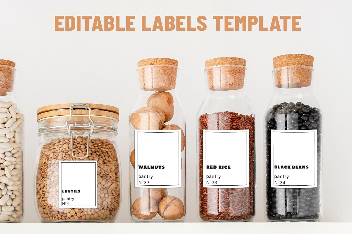 Minimalist Labels Template Pantry Labels Template Editable - Etsy