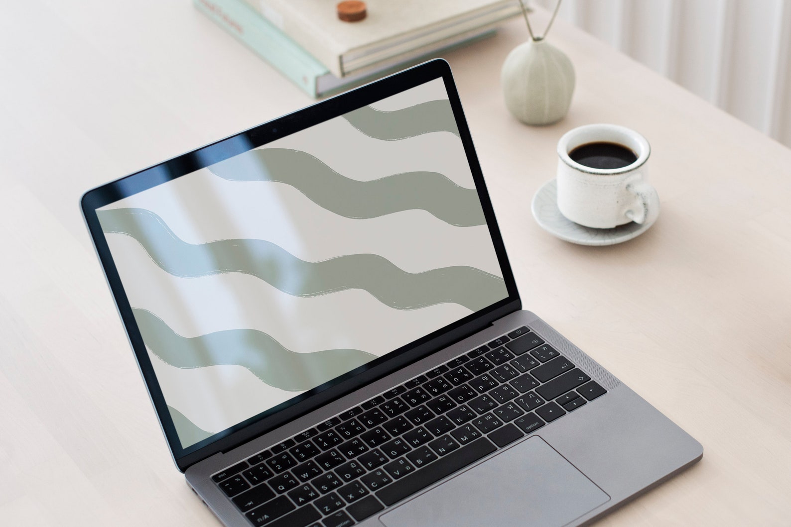 Boho Desktop Wallpaper Green Aesthetic Desktop Background | Etsy