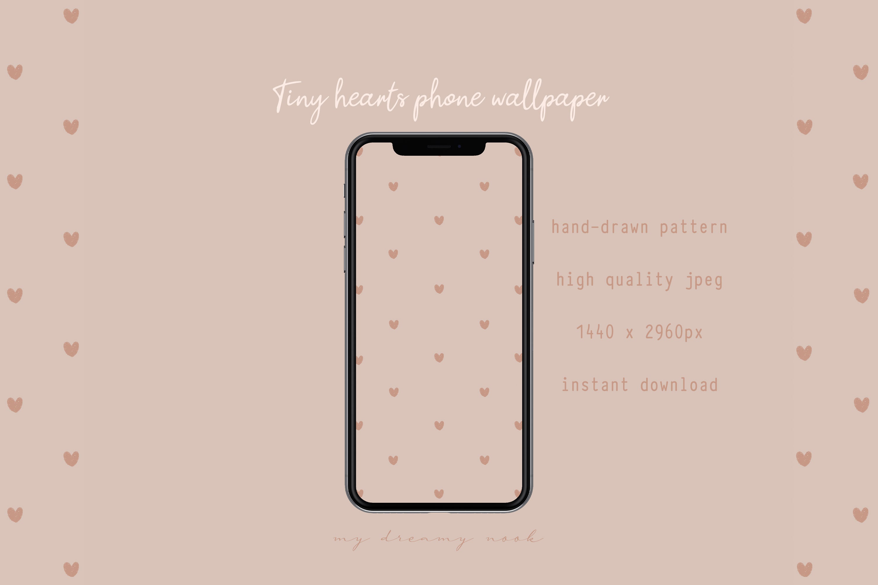 Minimal Iphone Lock Screen Hearts Phone Wallpaper | Etsy