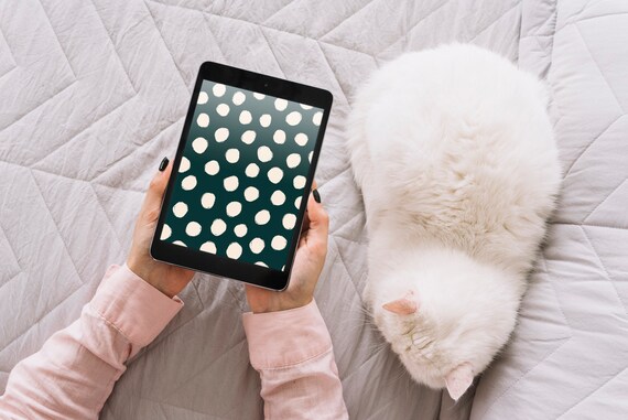 Polka Dot Ipad Wallpaper Minimal Ipad Background Green - Etsy