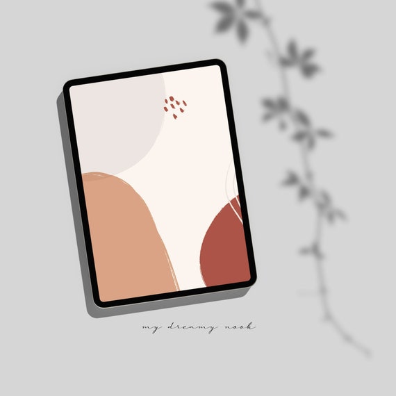 Aesthetic beige iPad background Abstract tablet lock screen background ...