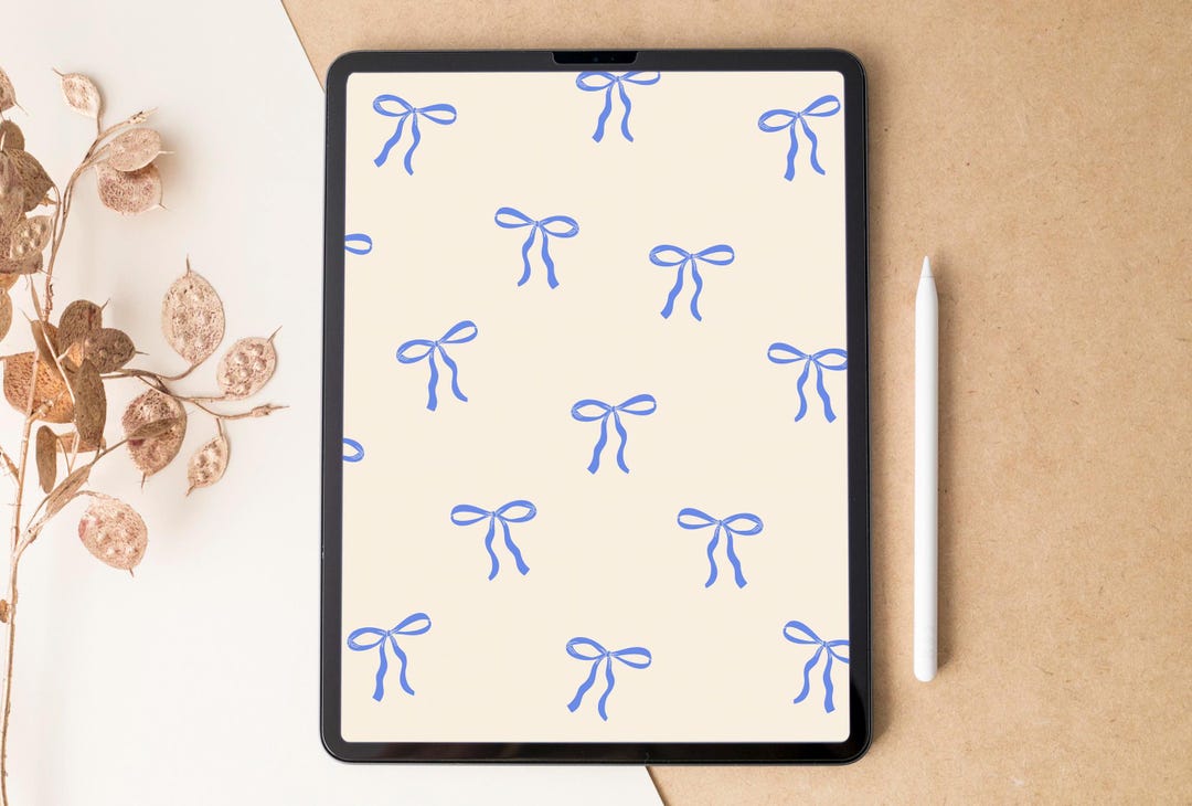 Christmas Bows iPad Lock Screen | Aesthetic Winter Wallpaper | Xmas ...