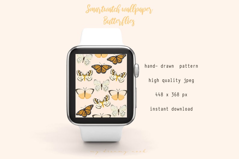 Butterflies Watch Face Design Boho Aesthetic Apple Watch - Etsy UK