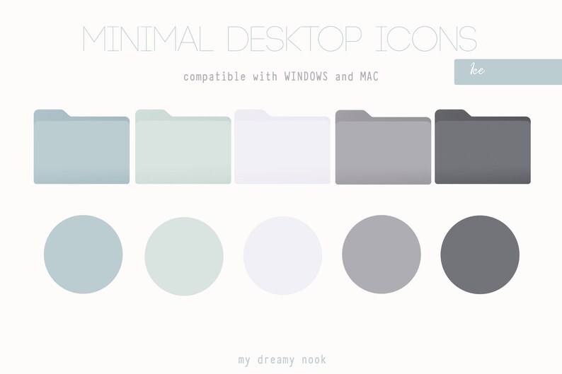 Minimal Desktop Folder Icons Neutral Desktop Icons MAC | Etsy