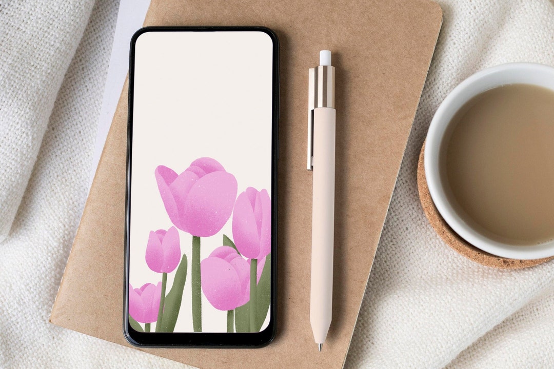 Flowers Phone Lock Screen | Tulips Home Screen | iPhone Pastel ...