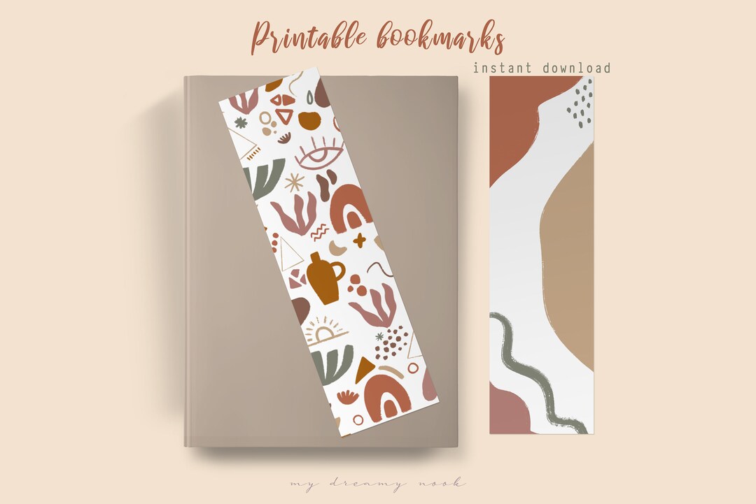 Boho Printable Bookmarks Digital Bookmarks Download Book - Etsy