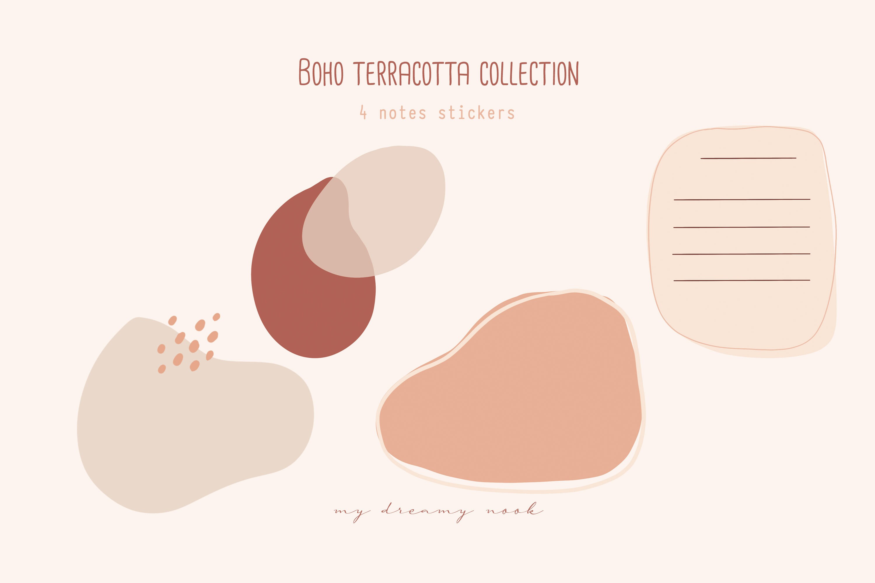 Boho Digital Stickers Abstract Planner Sticker Set Digital | Etsy