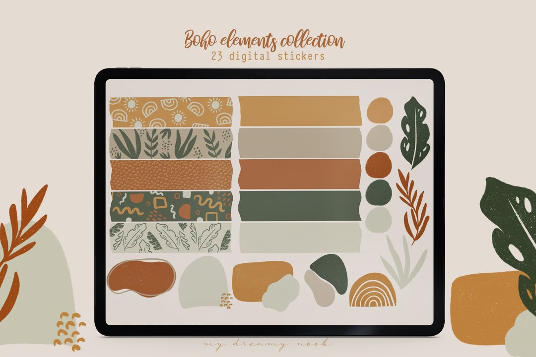 Abstract Digital Stickers | Digital Planner Washi Tape | Planner ...