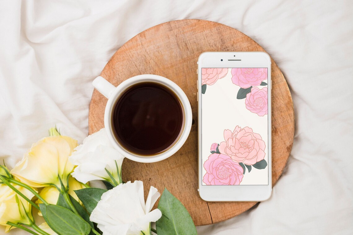 Peonies Phone Wallpaper | Floral Lock Screen Iphone, Android | Pastel ...