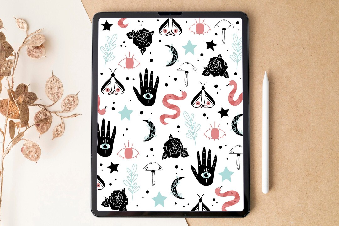 Witchy Tablet Wallpaper: Esoteric Halloween iPad Lock Screen - Etsy