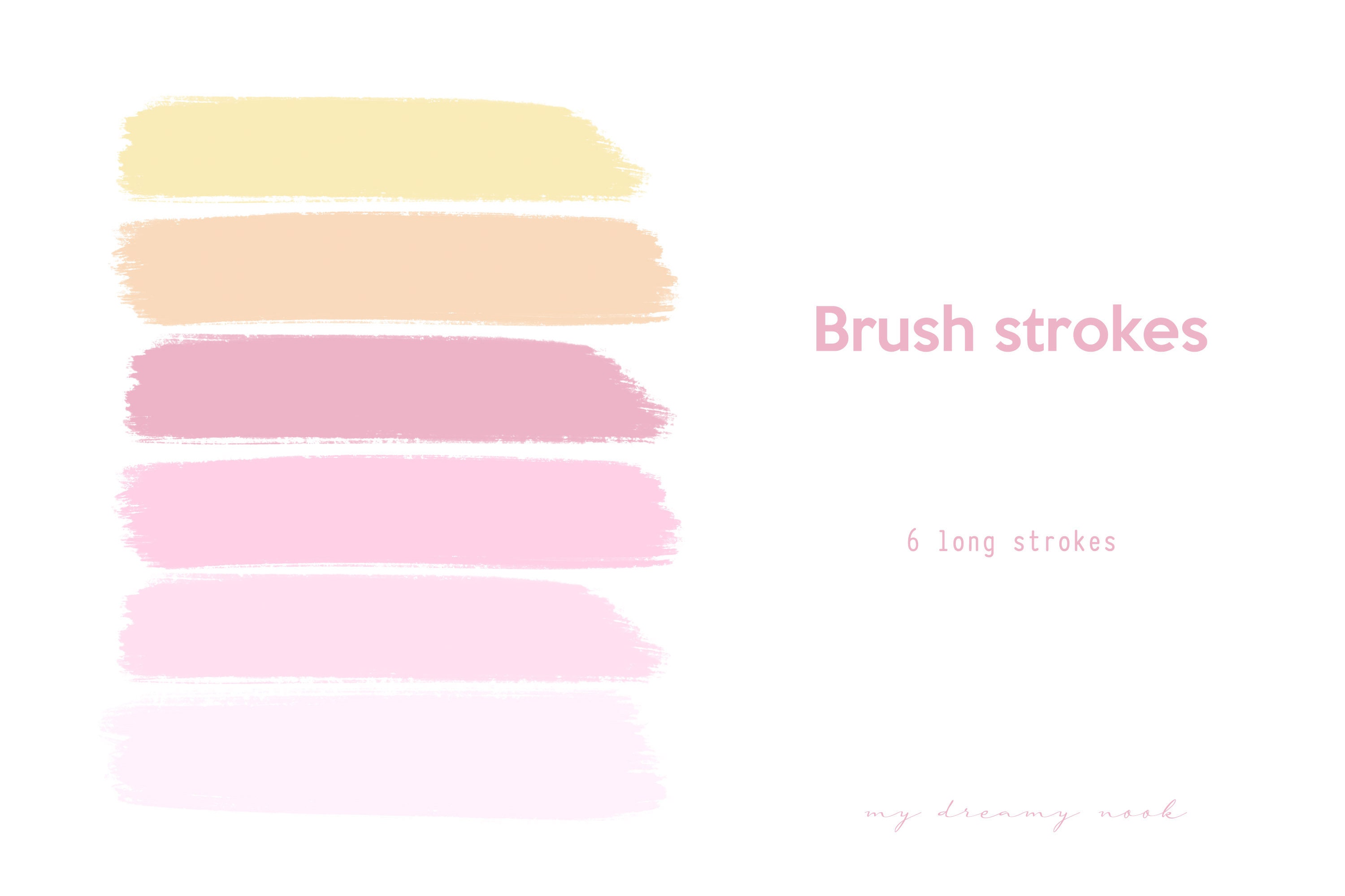 Brush Strokes Clip Art | Digital Journaling Stickers | Pink Planner ...