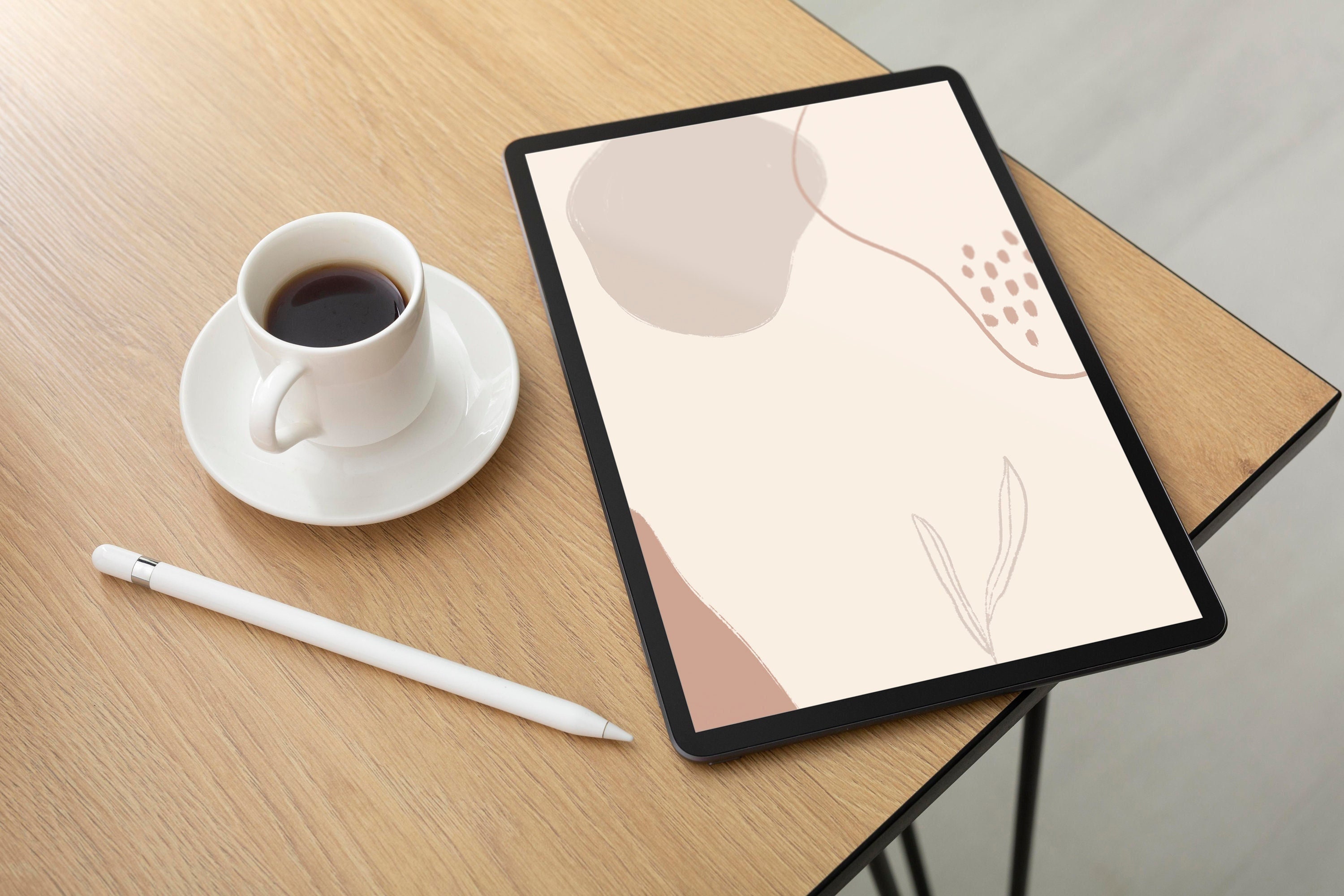Neutral Tablet Lock Screen Wallpaper Abstract Beige Ipad | Etsy UK