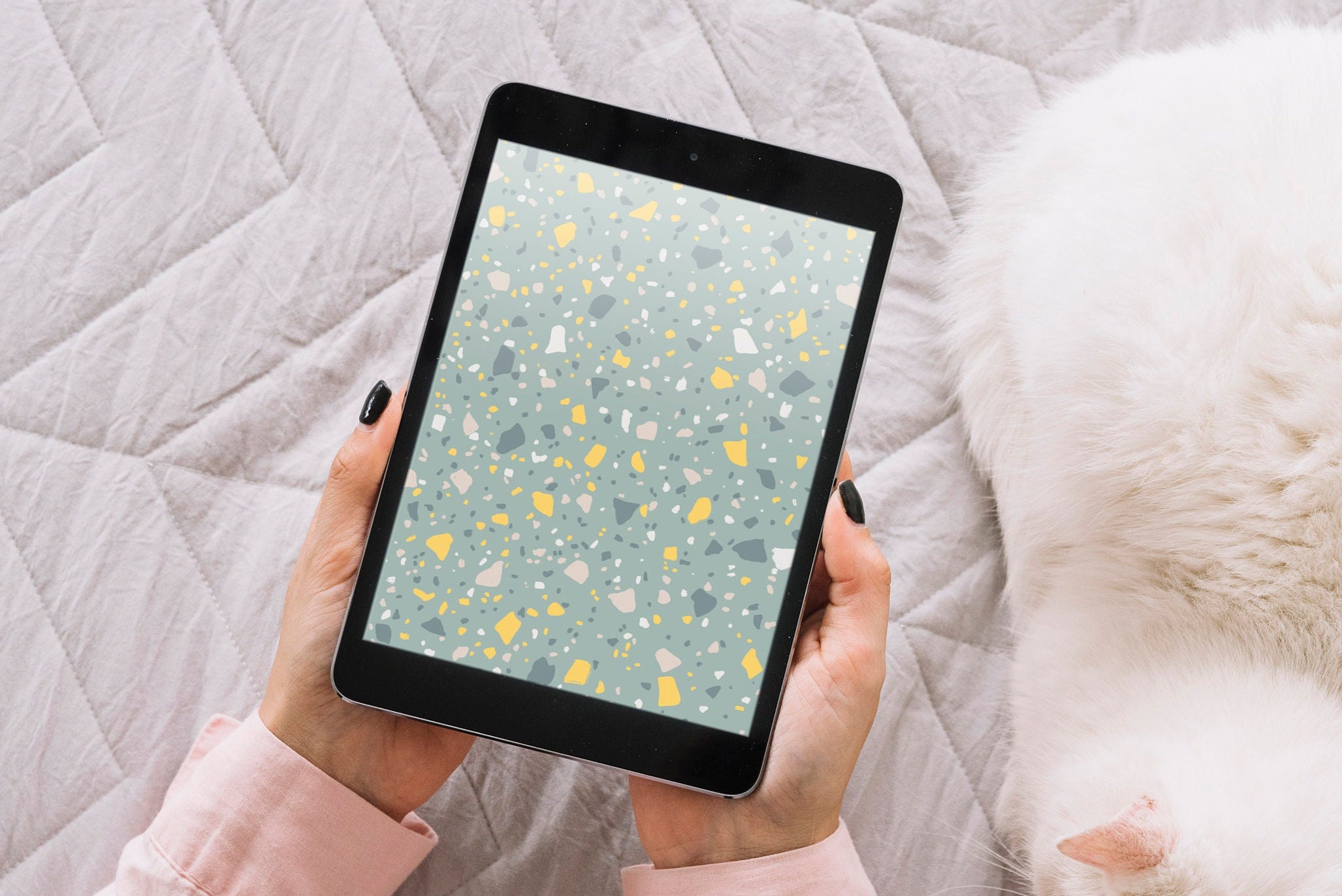 Aesthetic Tablet Home Screen Terrazzo Ipad Wallpaper | Etsy