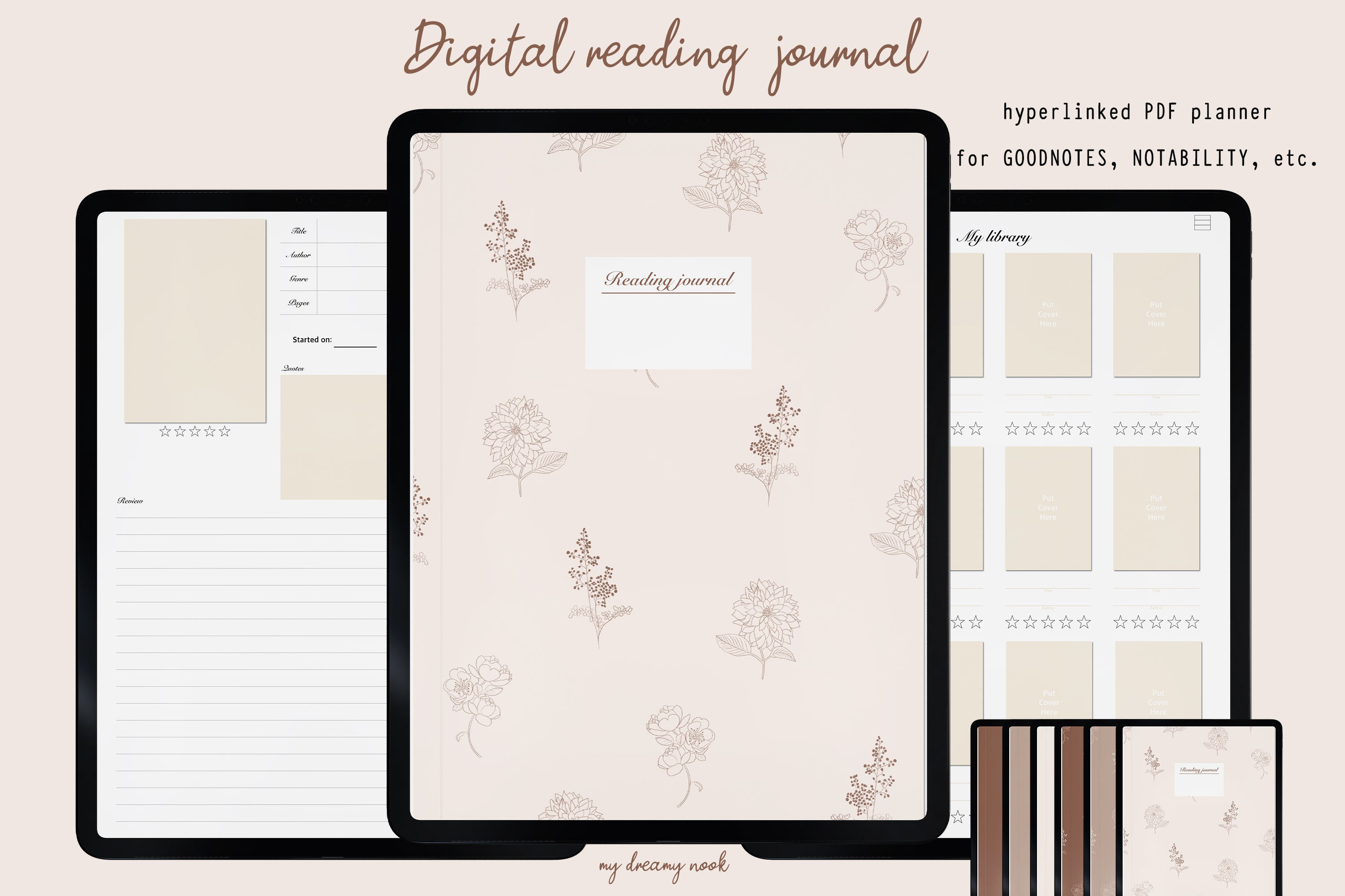 Digital Book Journal Goodnotes Reading Tracker Digital - Etsy