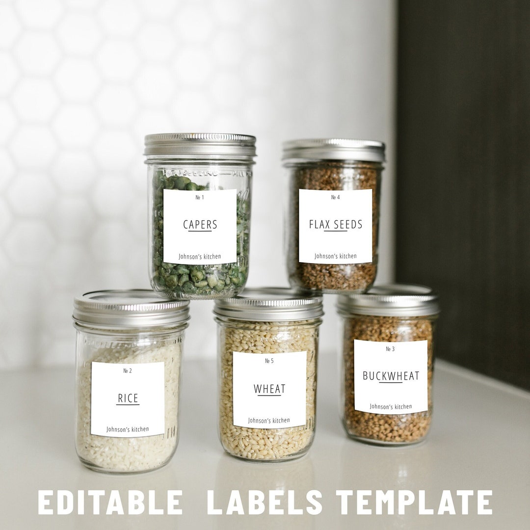 Pantry Labels Editable Template Minimal Organization Labels Printable ...
