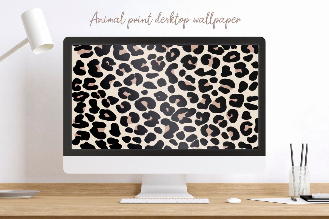Leopard Desktop Wallpaper Animal Print Desktop Background - Etsy