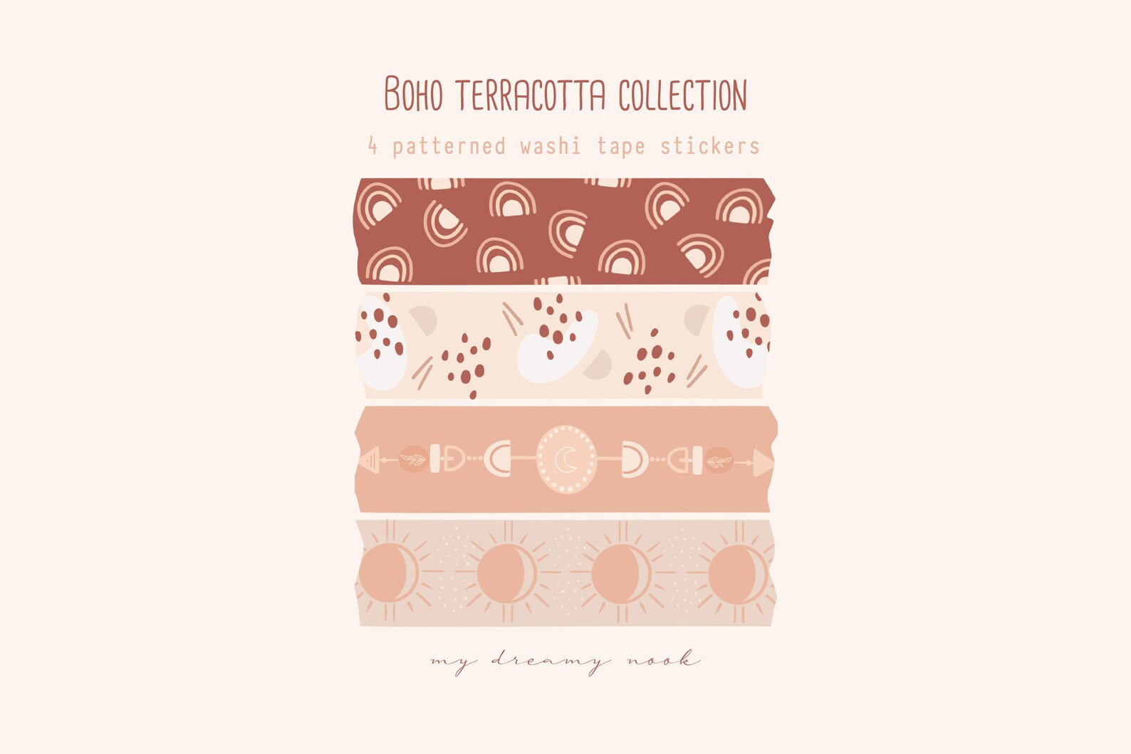 Boho Digital Stickers Abstract Planner Sticker Set Digital Journal ...
