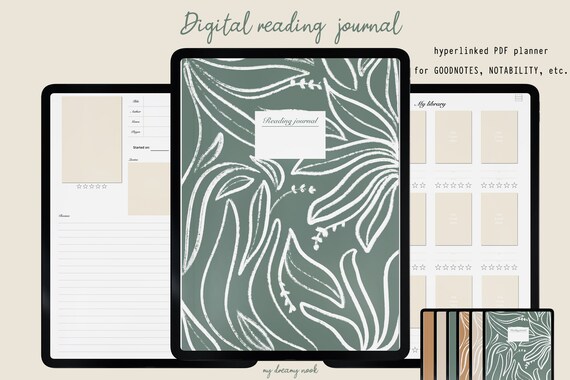 Digital Reading Journal Book Journal Digital Reading | Etsy