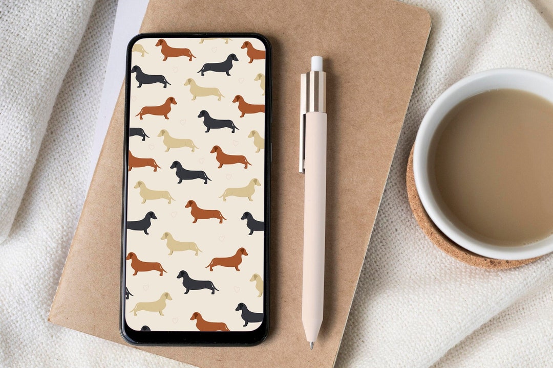 Dachshund Phone Lock Screen Puppies iPhone Wallpaper - Etsy