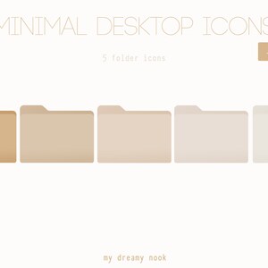 Minimal Desktop Icons | Beige Folder Icons | MAC, PC Folder Icons ...